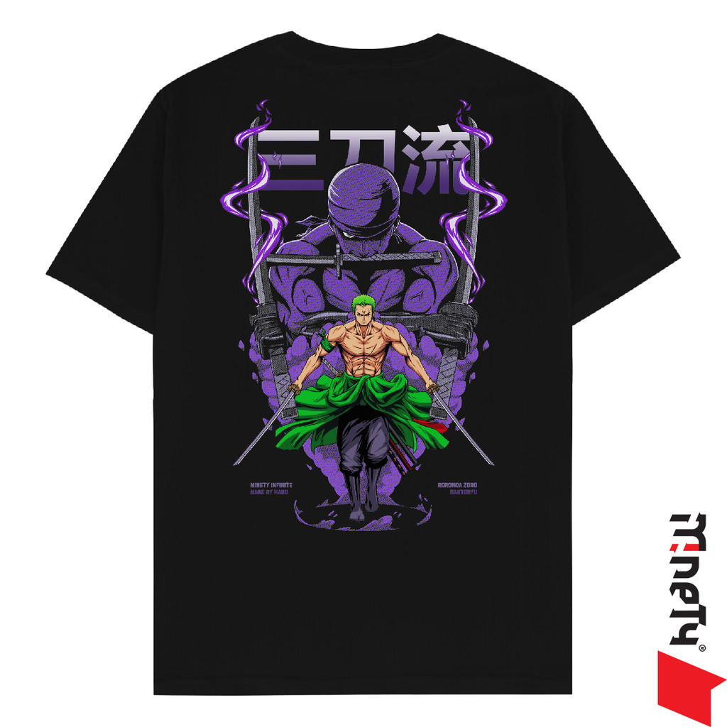 Jual MINETY T-SHIRT Roronoa Zoro, Three Sword Style Santoryu - Kaos ...