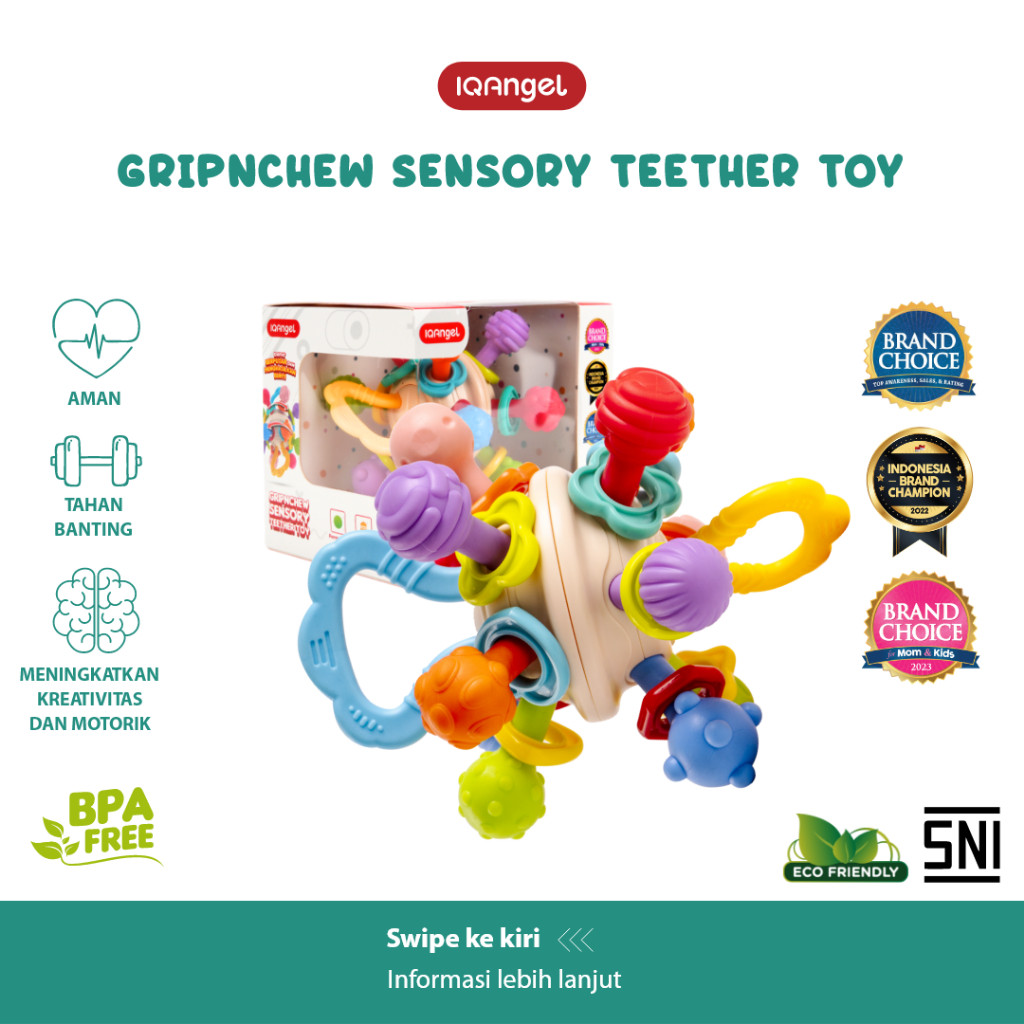 Jual Gripnchew Sensory Teether Toy / Gigitan Bayi / Empeng Bayi ...