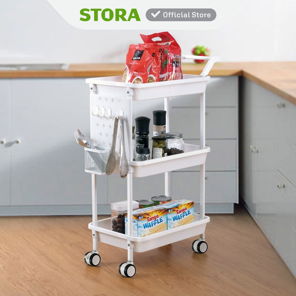 Jual Stora Rak Troli Dapur 3 Tingkat - Putih Rak Penyimpanan ...