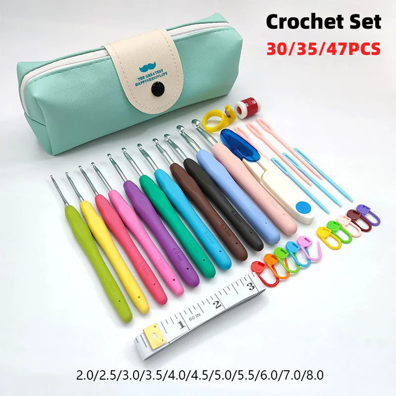 Jual GAGALU Crochet Set Kait Crochet Set Menangani Jarum Rajut Kit ...