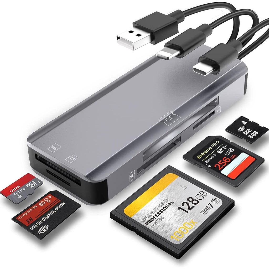 Jual Multi-function memory card reader adapter, aluminum SD, TF, CF, MS ...