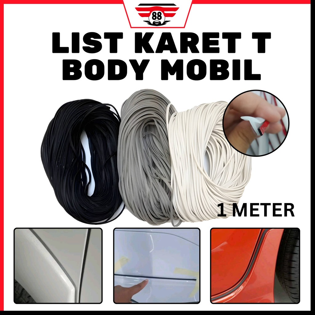 Jual Karet List T Bodykit Fender Spakbor Mobil Body Kit Moulding Hitam ...