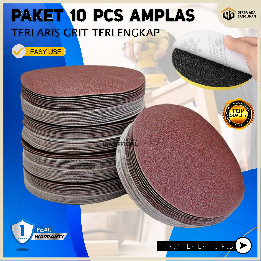 Jual 10 LEMBAR PROMO AMPLAS BULAT VELCRO TEMPEL GERINDA 4 INCH PALING ...