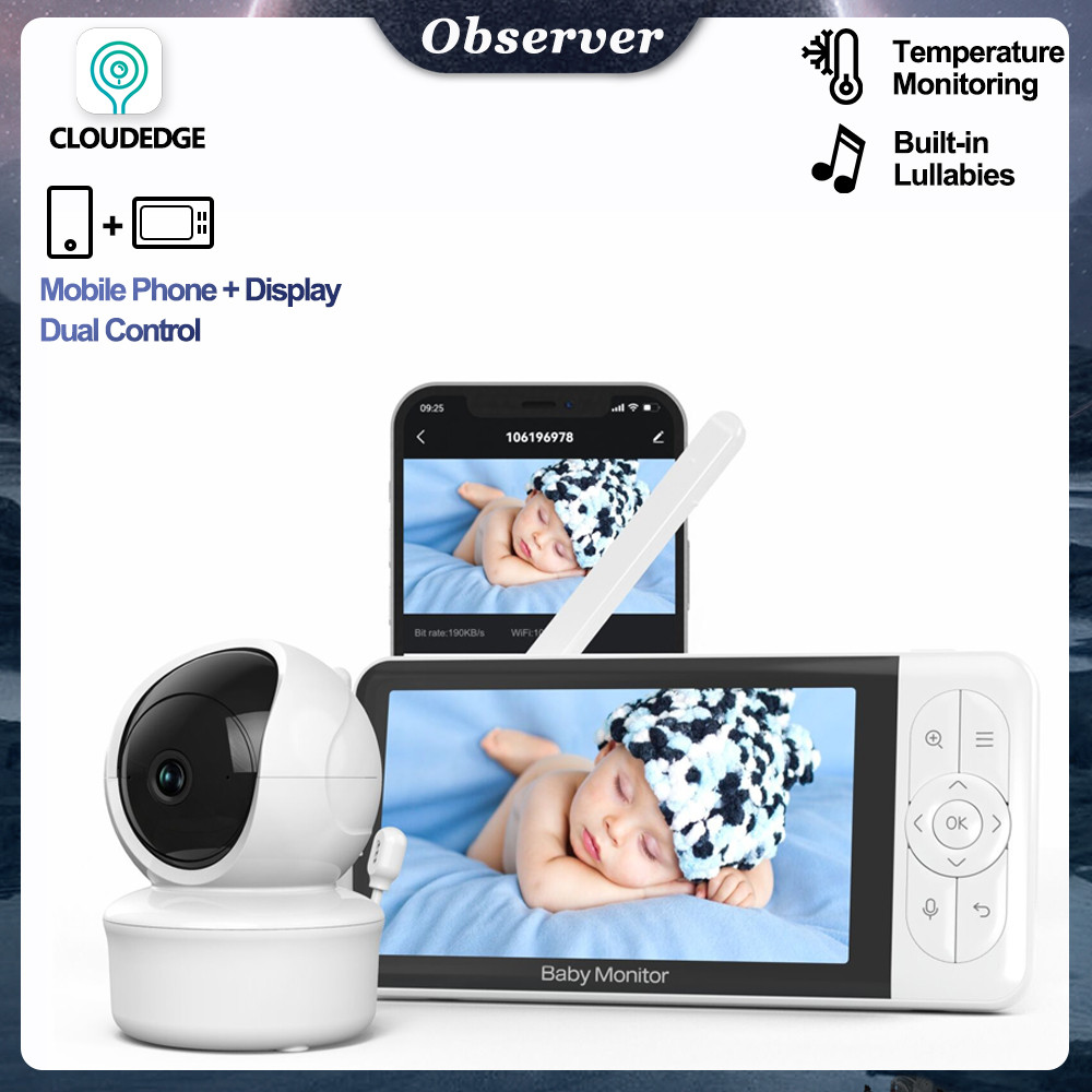Jual 5 Inch Video Baby Monitor Mobile App and Monitor Dual Control ...