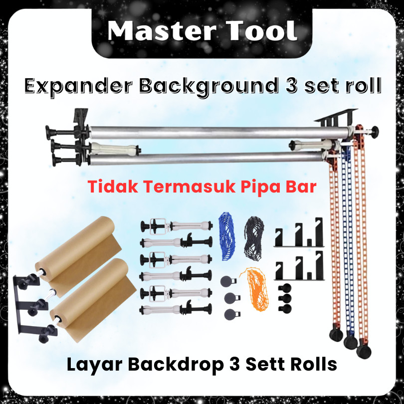 Jual Master Tool ⭐Garansi 1 Tahun⭐ Expander Background 3 set roll Layar ...