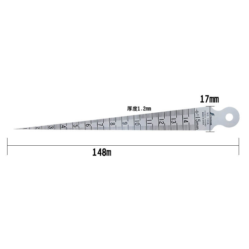 Jual SHINWA Gap Ruler Wedge Feeler Stainless Steel Hole Ruler Aperture ...