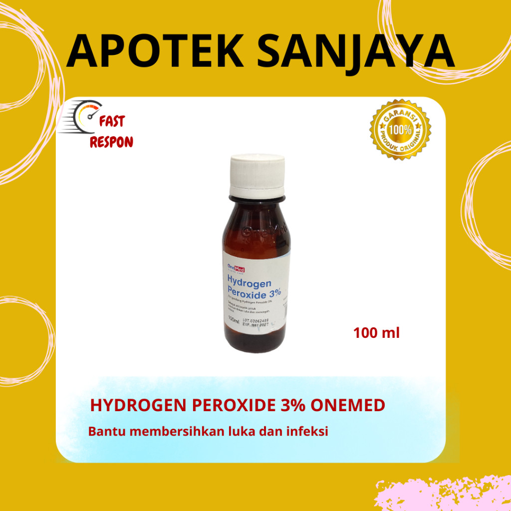 Jual HYDROGEN PEROXIDE 3%/ISI 100 ml/ONEMED/PEMBERSIH LUKA | Shopee ...