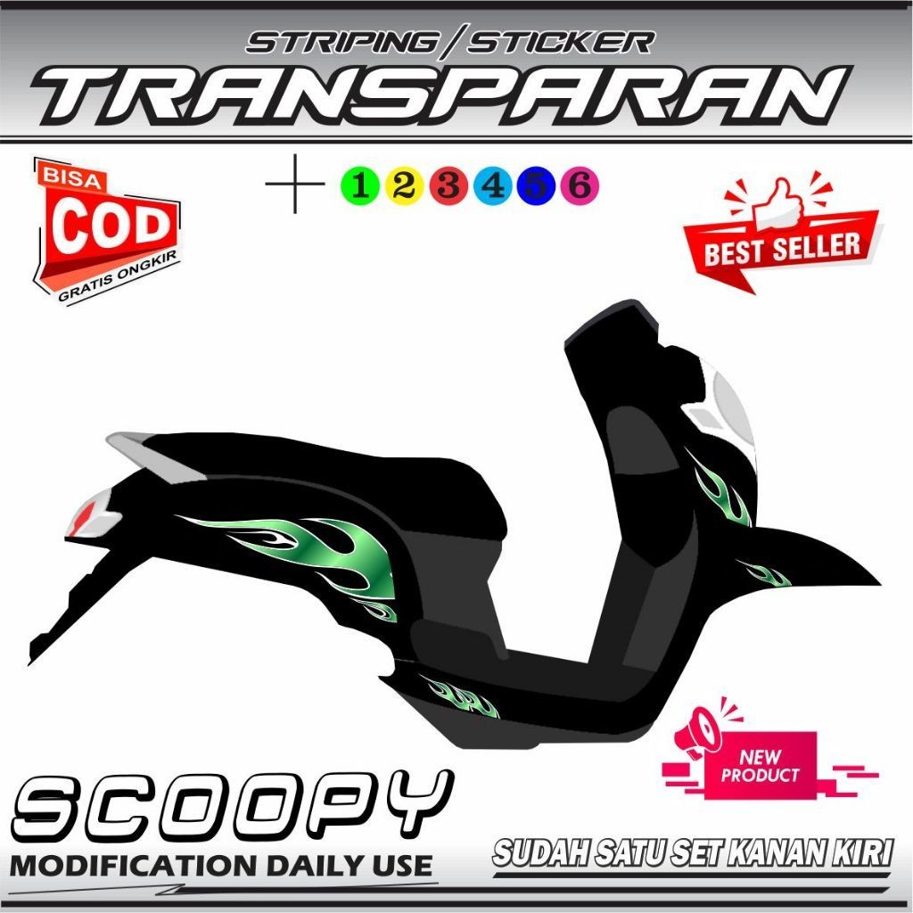 Jual stiker transfaran / Striping Transparan Sticker Scoopy New Donat ...