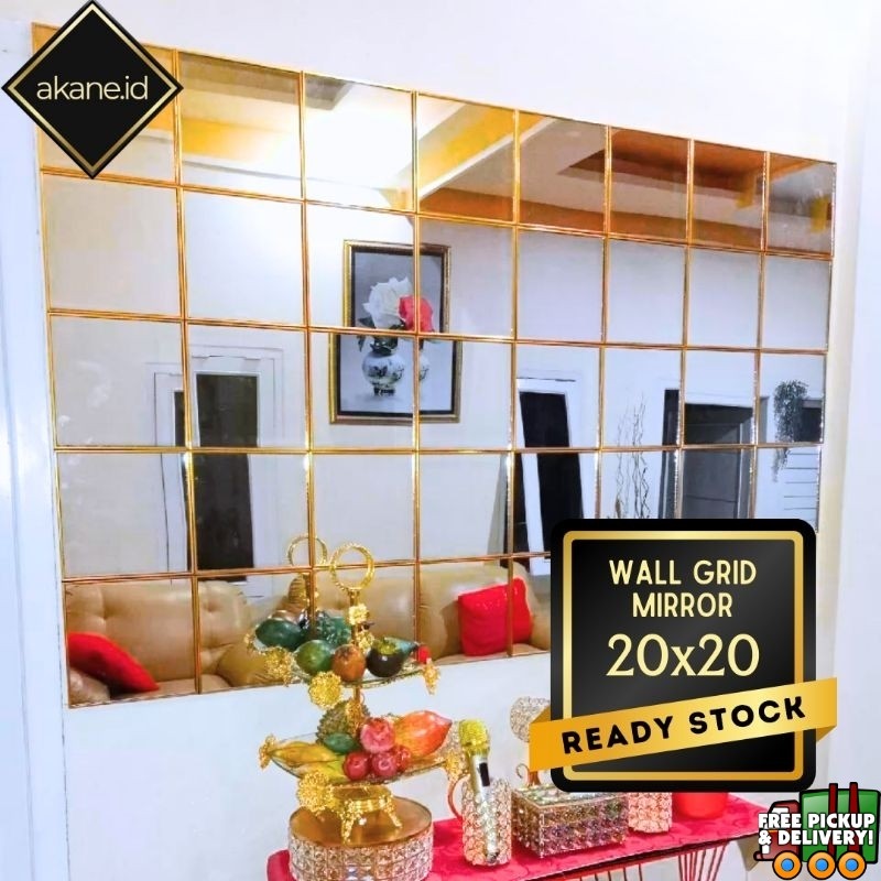 Jual Akane Wall Grid Mirror Kaca Cermin Bevel Dekorasi Dinding ...