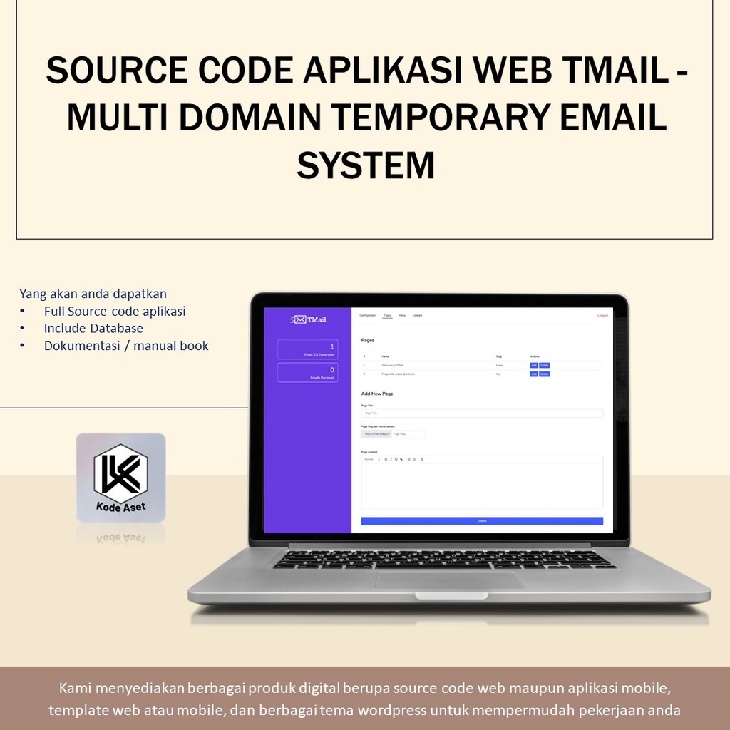 Jual SOURCE CODE APLIKASI WEB TMAIL - MULTI DOMAIN TEMPORARY EMAIL SYSTEM | Shopee Indonesia
