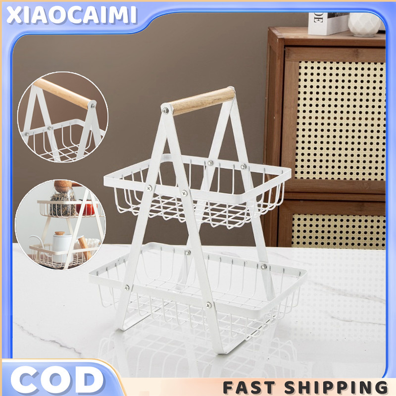 Jual Keranjang Rak Dapur Rak Buah Besi Rak Dapur Besi Kayu Serbaguna ...