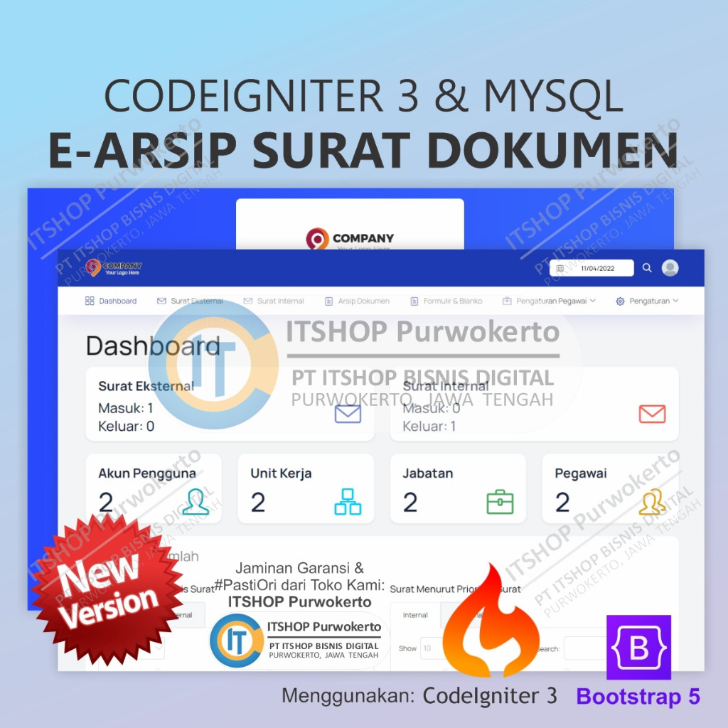 Jual Source Code Codeigniter Aplikasi Web E-Arsip 2 Surat Dokumen PDF | Shopee Indonesia