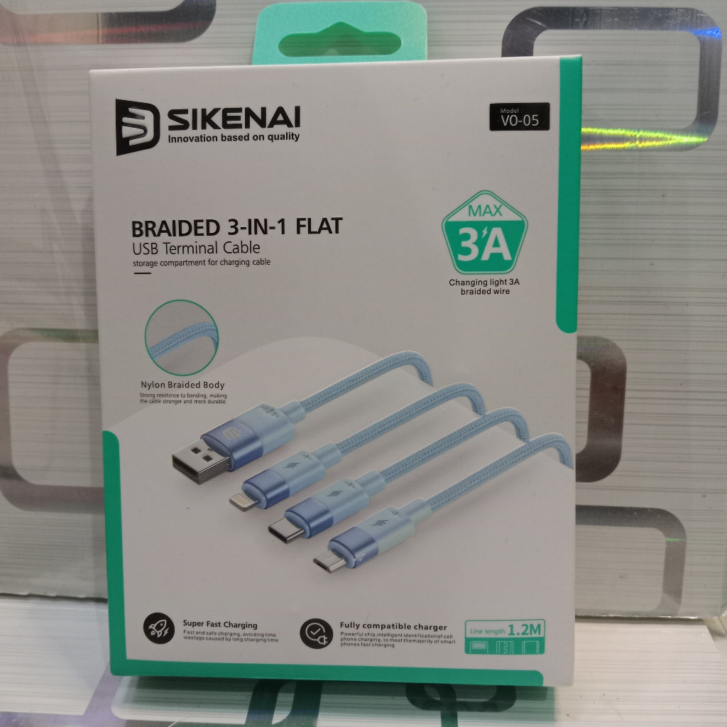 Jual Kabel Data 3in1 Sikenai VO-05 Micro, Type c, Lightning | Shopee ...
