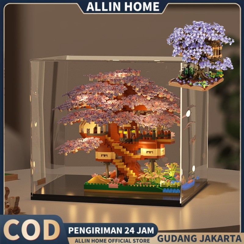 Jual 【ALLINHONE】Mainan Bunga pohon sakura Nano Block Flower Dekorasi ...