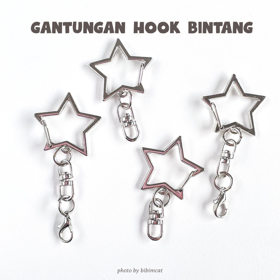 Jual [1 PCS] Kait Hook Bintang Silver / Gantungan Kunci Pengait Klip ...