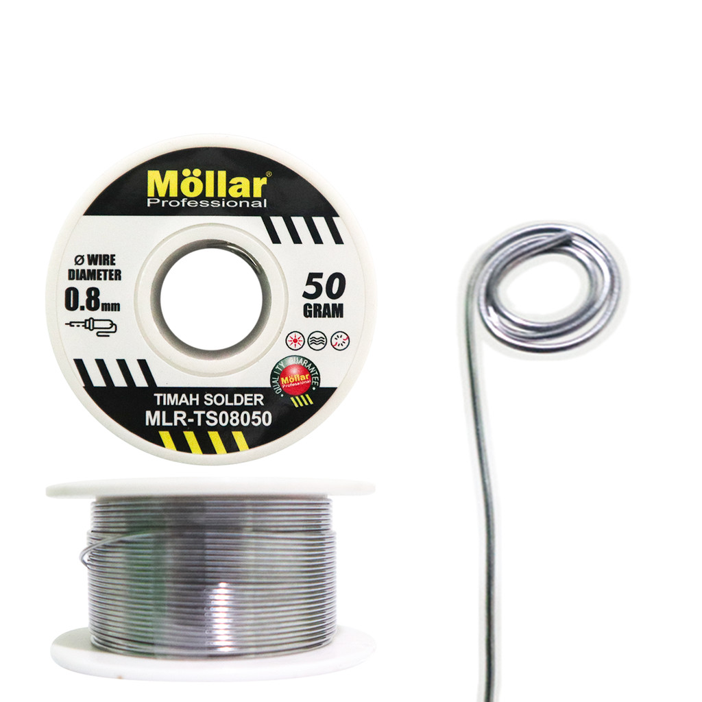 Jual MOLLAR TS08050 Timah Solder 50 gram x 0.8 mm Tenol Kawat Rol ...