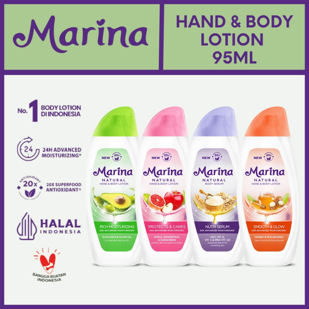 Jual [ORIGINAL] [COD] MARINA HANDBODY LOTION NATURAL 95ML | Shopee ...