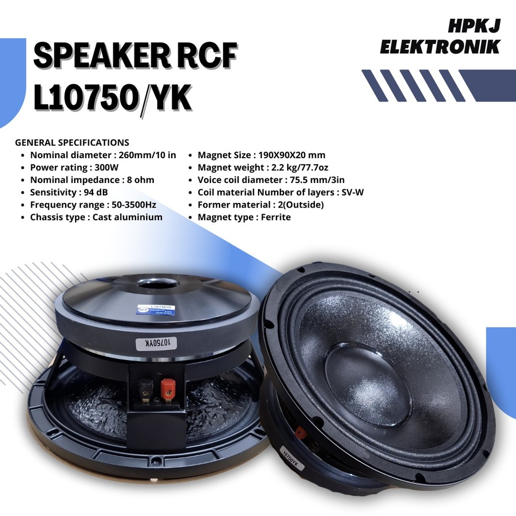 Jual Speaker komponen RCF 10750 YK Speaker RCF 10 inch L10 750 YK / L ...