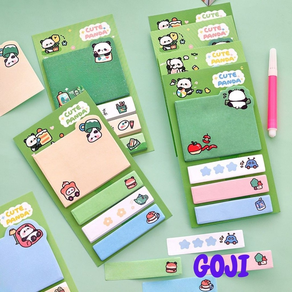 Jual TOPER Sticky Notes Panda Set Isi 80 Lembar Index Mark Stick Note ...
