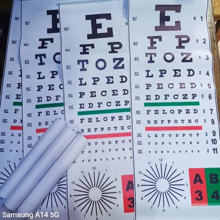 Jual SNELLEN CHART / ALAT BANTU TEST PENGLIHATAN / SNELLEN TEST MATA ...