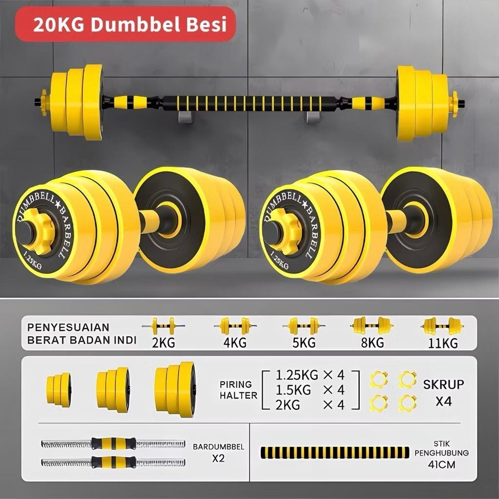 Jual KHUSUS GOJEK Dumbell Barbel Set 10kg 15kg 20kg 30 kg Dumbbell Barbell Dumbel Barbel Set ...