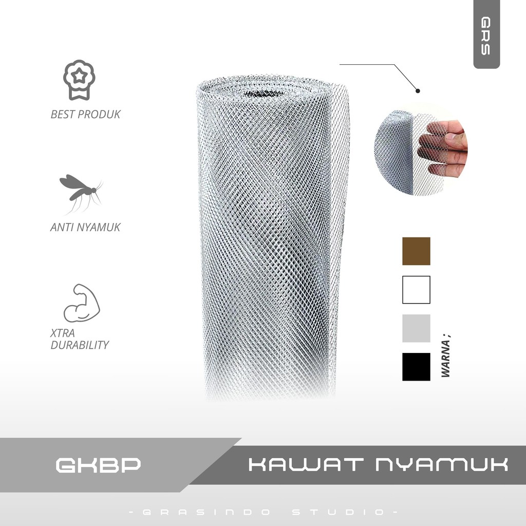 Jual TBL Kawat Nyamuk Baja Putih Coklat Hitam Silver 50 Cm 1 Meter ...
