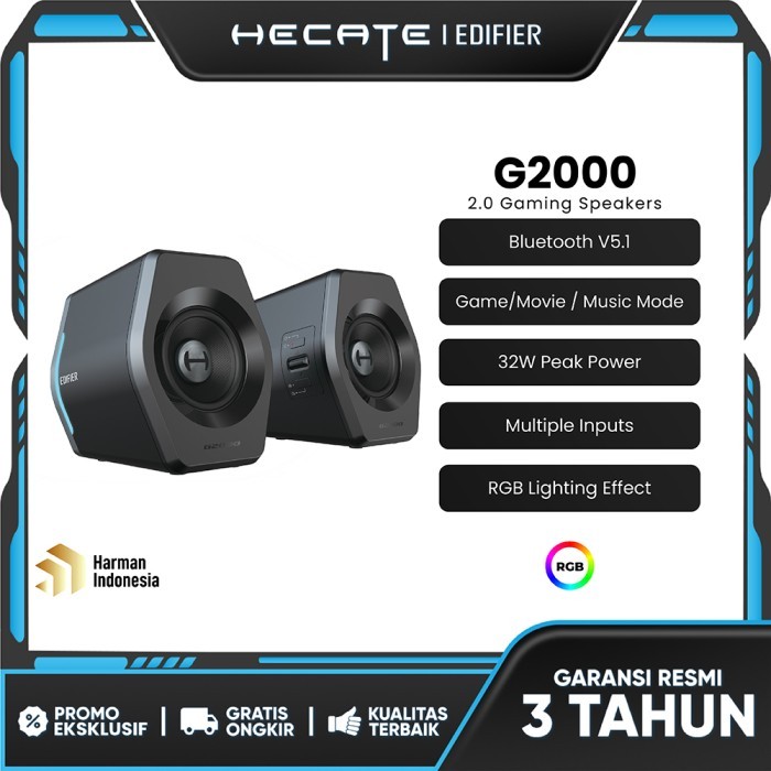 Jual EDIFIER HECATE G2000 2.0 Gaming speaker Bluetooth USB sound card AUX input 16W | Shopee ...