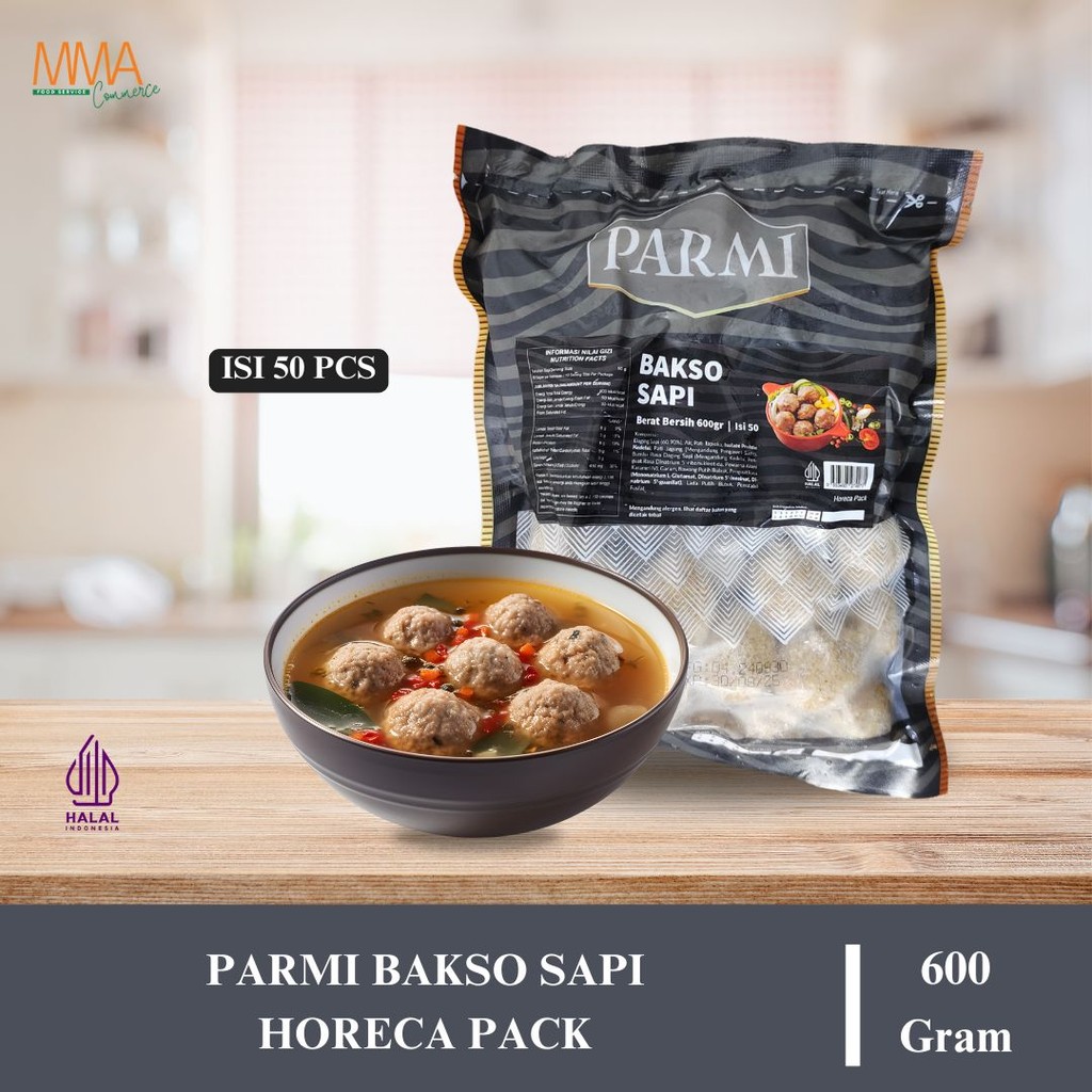 Jual Parmi Bakso Daging Sapi - 600 Gram isi 50 pcs / Bakso Sapi Enak ...