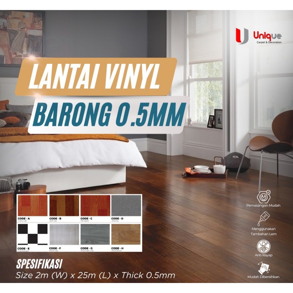 Jual NEW Karpet Vinyl Motif Kayu Tebal 0.5mm Barong | Shopee Indonesia
