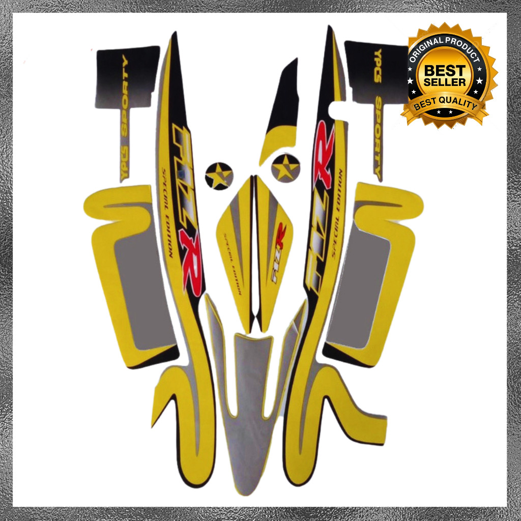 Jual Stiker Striping Yamaha F1ZR 2001 Kuning Caltex List Stiker Standar ...