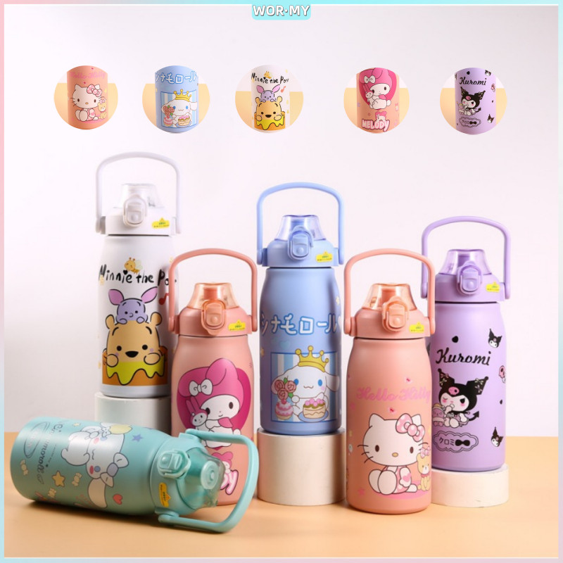 Jual 【WOR·MY】Cangkir Botol Termos Kapasitas Besar Portable Kartun Botol ...