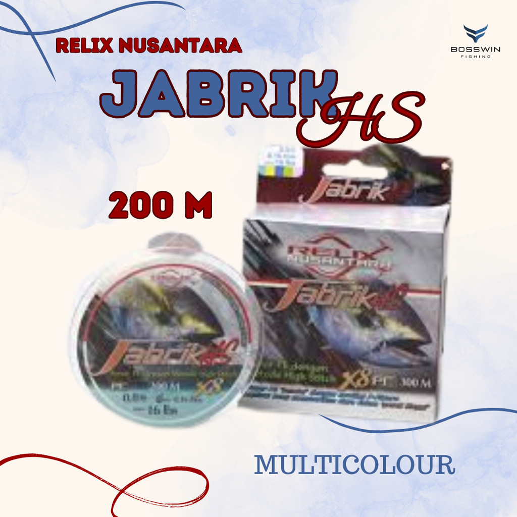Jual Senar Pe Tali Benang pancing Relix Nusantara Jabrik HS 200m Multi colour gift leader ...