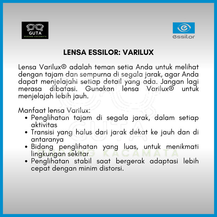 Jual Lensa Kacamata Progresif Crizal Essilor Varilux Stylistic ...