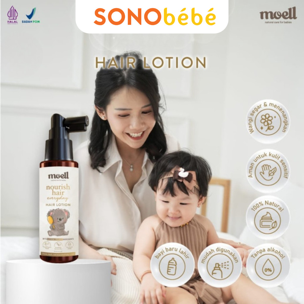 Jual Moell - Nourish Hair Everyday Hair Lotion Baby 100ml | Shopee ...