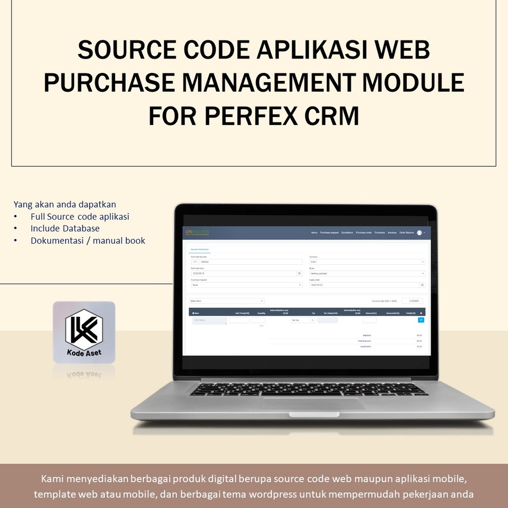 Jual SOURCE CODE APLIKASI WEB PURCHASE MANAGEMENT MODULE FOR PERFEX CRM | Shopee Indonesia