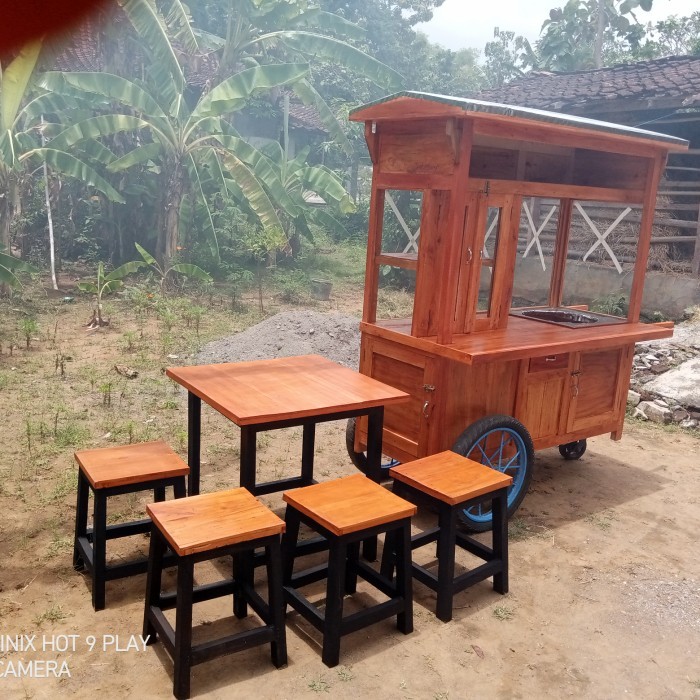 Jual gerobak bubur ayam full kaca roda tiga dan satu set kursi meja ...