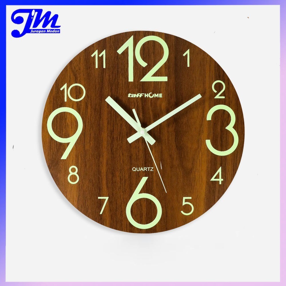 Jual Jam Dinding Bulat Jam Dinding cahaya Jam Dinding Kayu Minimalis ...