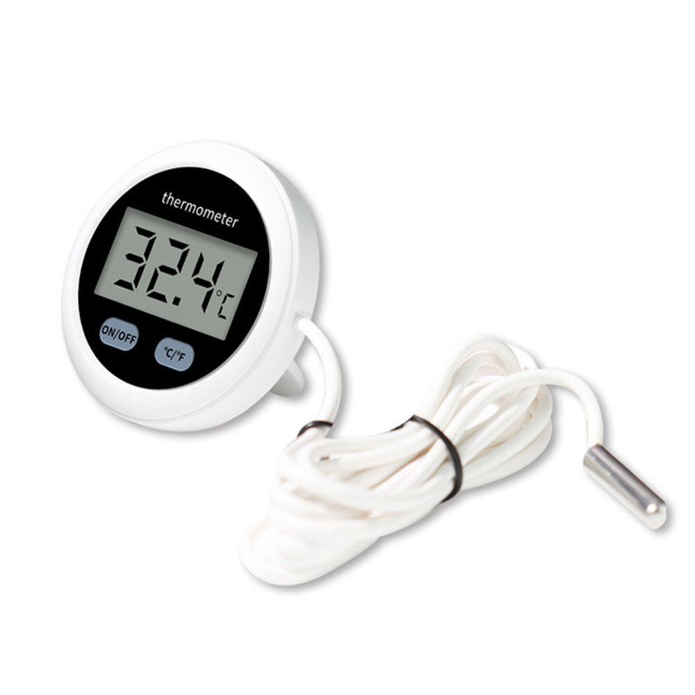 Jual LCD Digital Thermometer Temperature Mini Round Thermometer Sensor ...