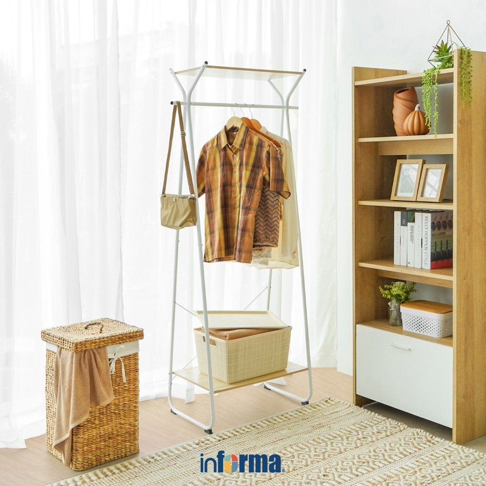 Jual Informa Gantungan Pakaian Dengan Rak 2 Tingkat 179 cm Stand Hanger ...