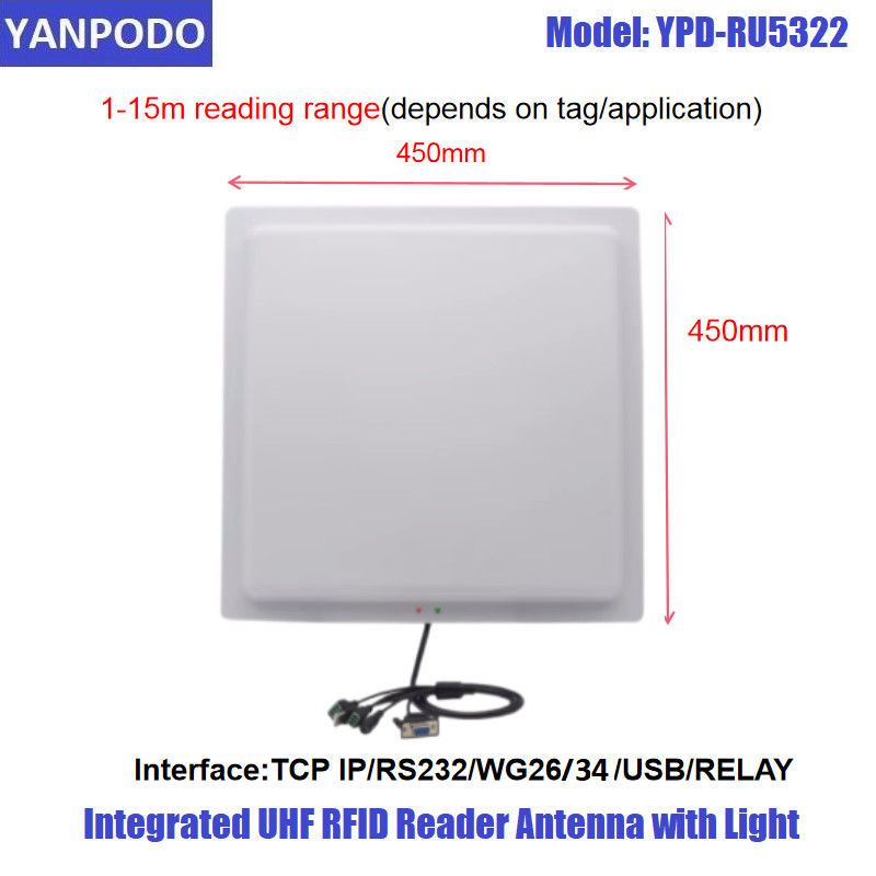 Jual YANPODO Integrated UHF RFID Reader with light Long range1-15m ...