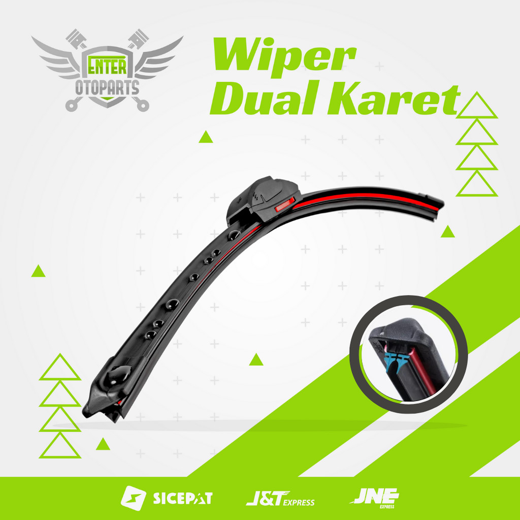 Jual Wiper Double Karet 2 Lapis Karet Frameless Model Karet Ganda Dual Karet Blade Universal ...