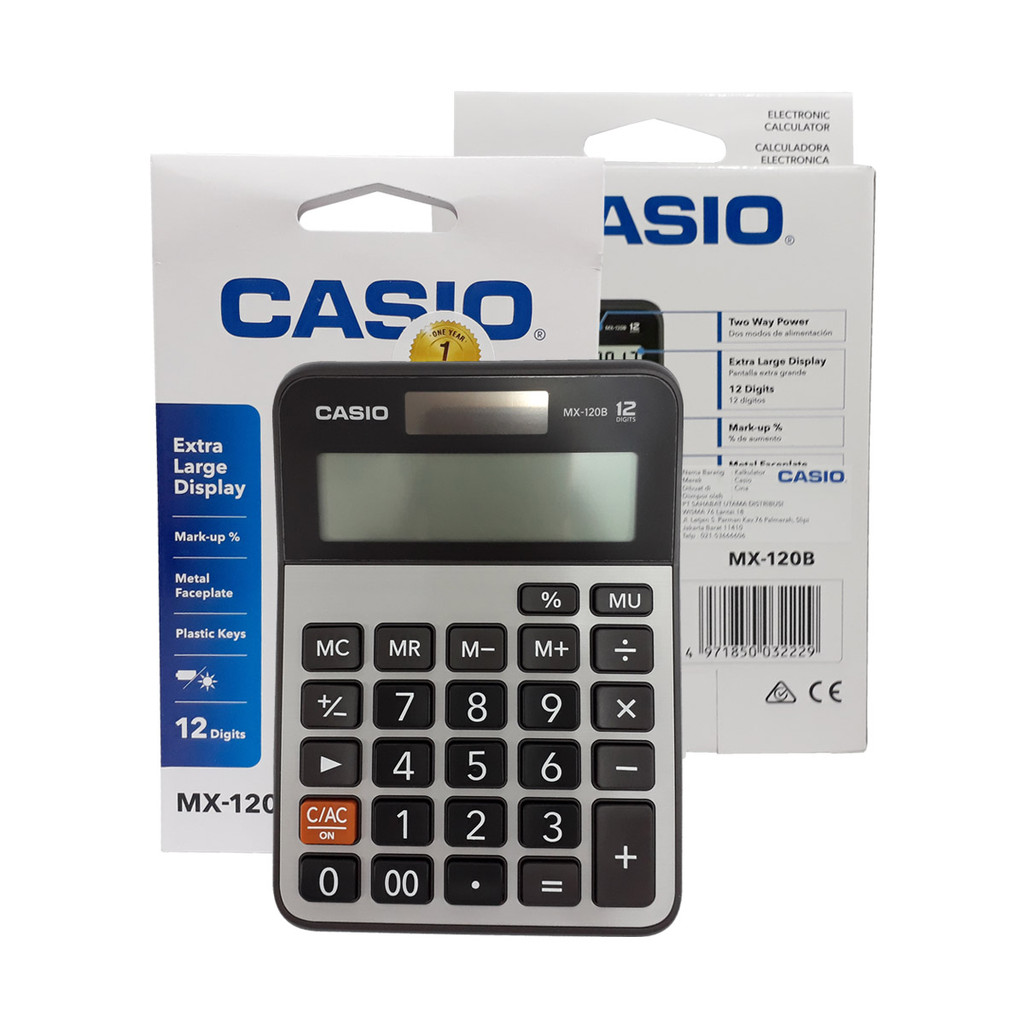 Jual Kalkulator Casio Practical Calculator MX-120B Original | Shopee ...