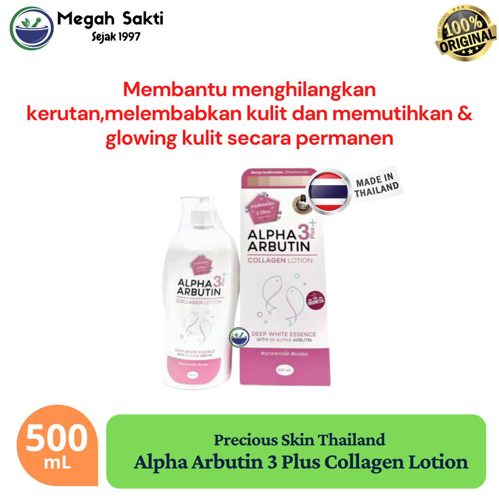 Jual MGS - Alpha Arbutin 3 Plus Collagen Whitening Hand Body Lotion 500mL | Precious Skin ...