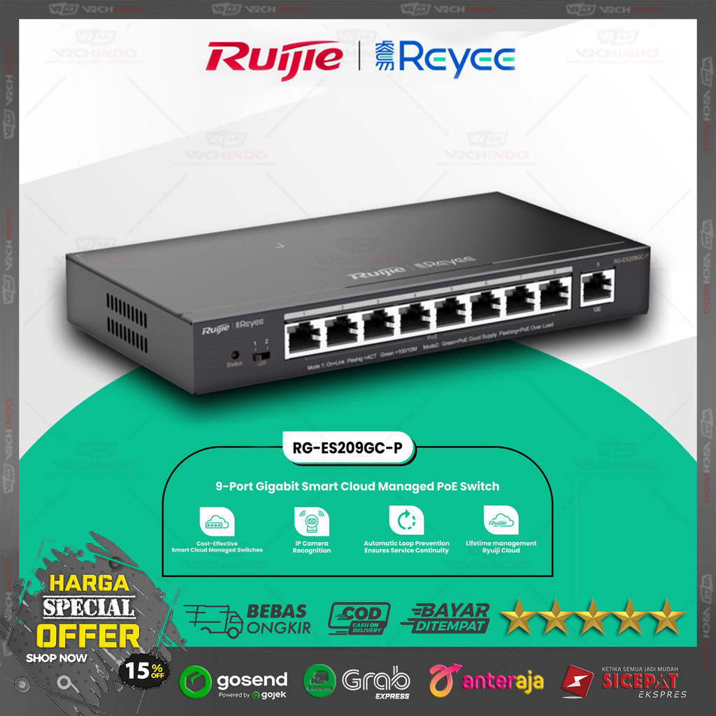 Jual Reyee Ruijie REYEE RG-ES209GC-P - Switch 9 Port Gigabit Smart PoE ...