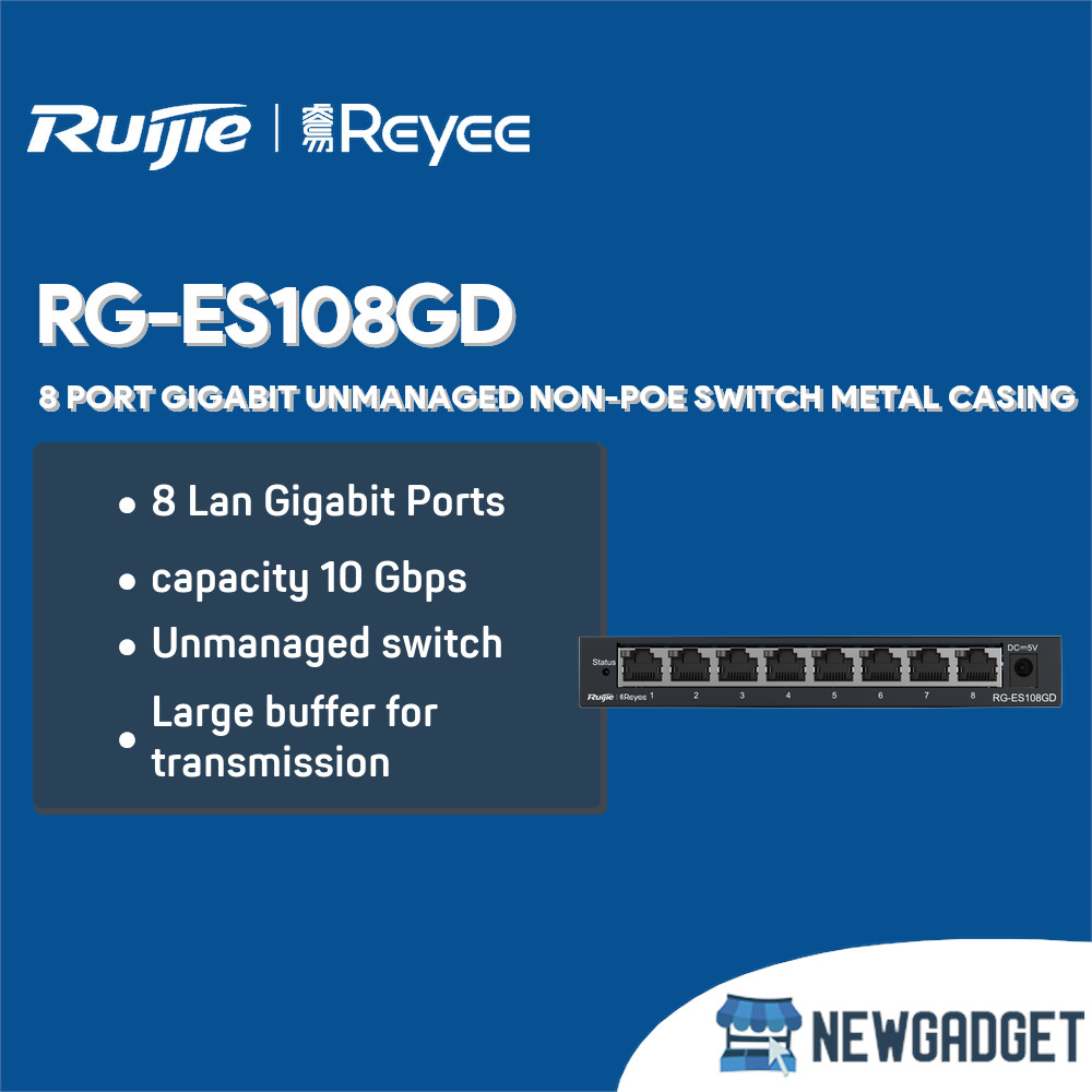 Jual RUIJIE REYEE RG-ES108GD 8 PORT GIGABIT 10/100/1000MBPS UNMANAGED ...