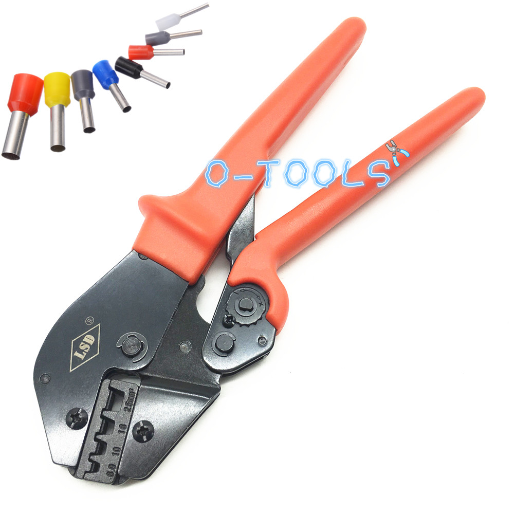 Jual Hand cable crimping pliers for bootlace ferrules 6-25mm2 wire end ...