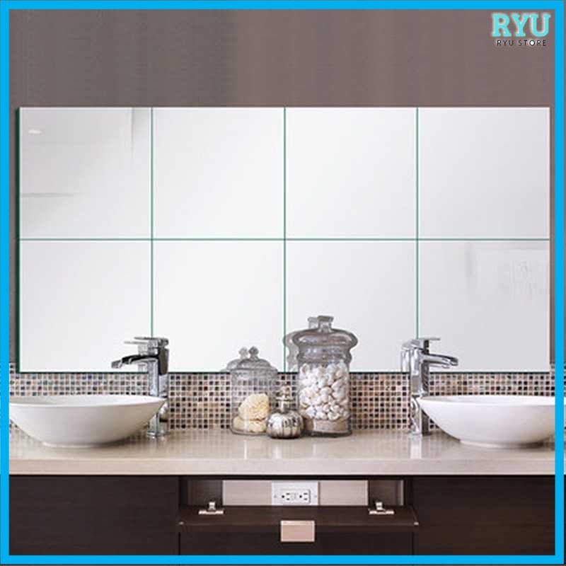 Jual Fender Sticker Cermin Dinding Wallpaper 3D Model Square Mirror 9 ...