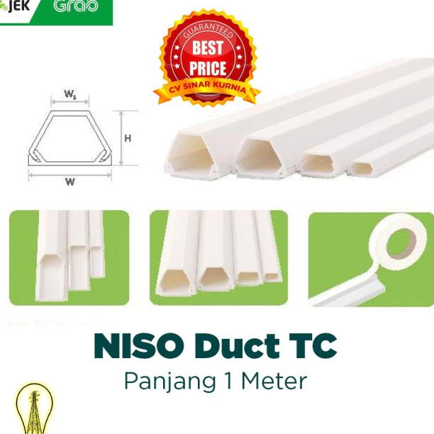 Jual [ KHUSUS INSTAN] NISO Cable Duct Kabel Protektor / Pelindung Kabel Niso / Cable Duct TC1 ...
