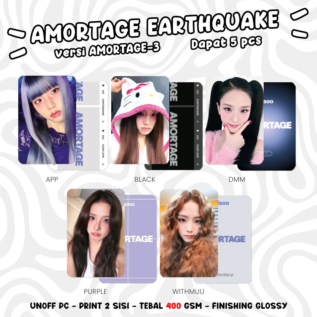 Jual (DAPAT 5 PCS) Photocard JISOO BP AMORTAGE EARTHQUAKE Unofficial PC KPOP | Shopee Indonesia