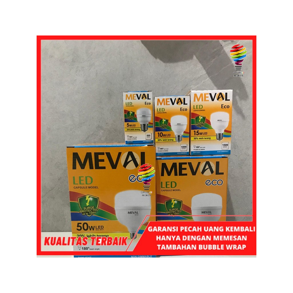 Jual LAMPU LED KAPSUL ECO 5W 10W 15W 20W 30W 40W 50W MEVAL LED CAPSULE ...